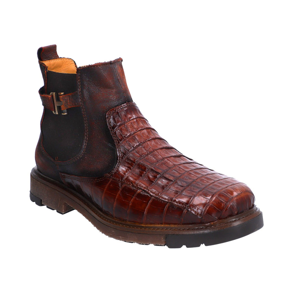 Botin para Caballero en piel de Cocodrilo/Venado color Rust(Café) - 89 ...